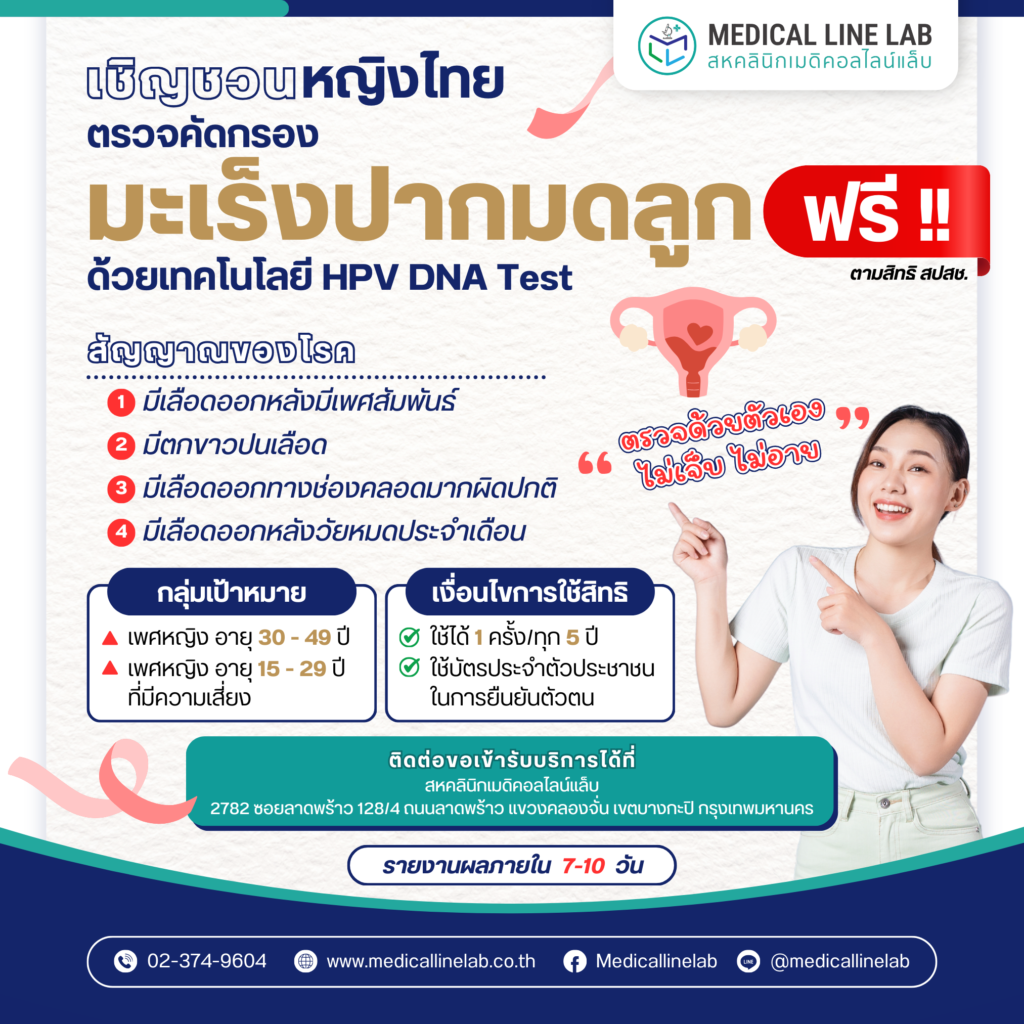 ข่าวดี! สิทธิบัตรทอง ตรวจคัดกรองมะเร็งปากมดลูก HPV DNA Test ฟรี ...